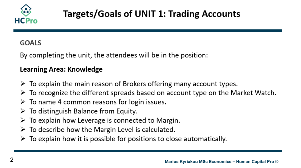 PART 1 - ONLINE TRADING ACCOUNTS AND ACCOUNT TYPES - Human Capital Pro